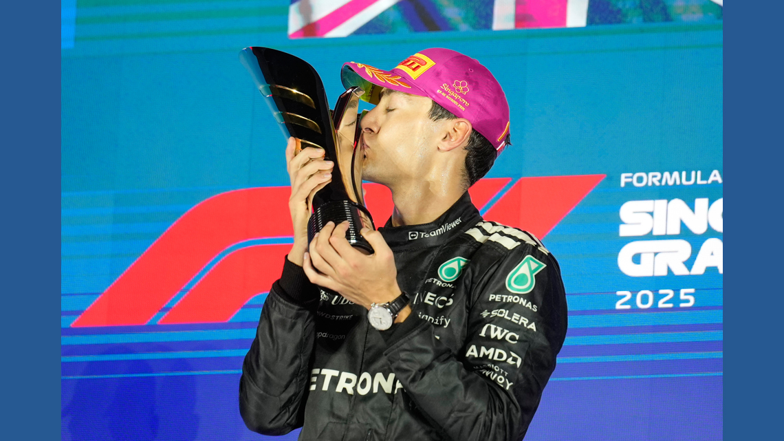 George Russell wins F1's Singapore GP as McLaren secures constructors ...