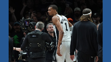 Wembanyama gets ejected early in Spurs-Wolves Game 4 for elbowing Reid ...