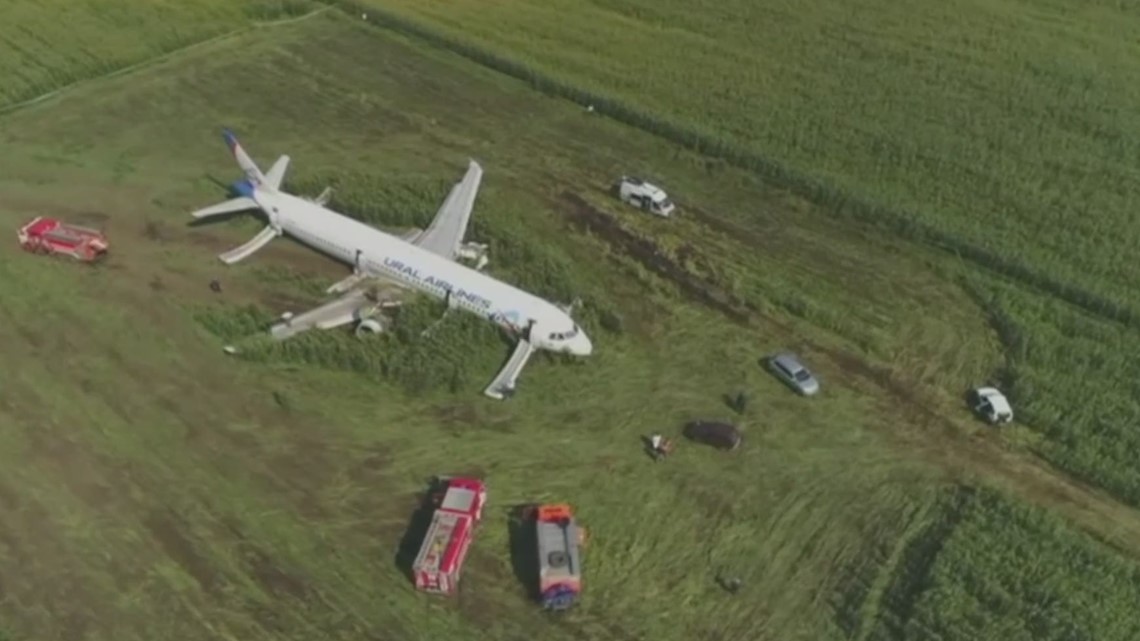 RAW: Russian plane makes emergency landing in field | 13newsnow.com