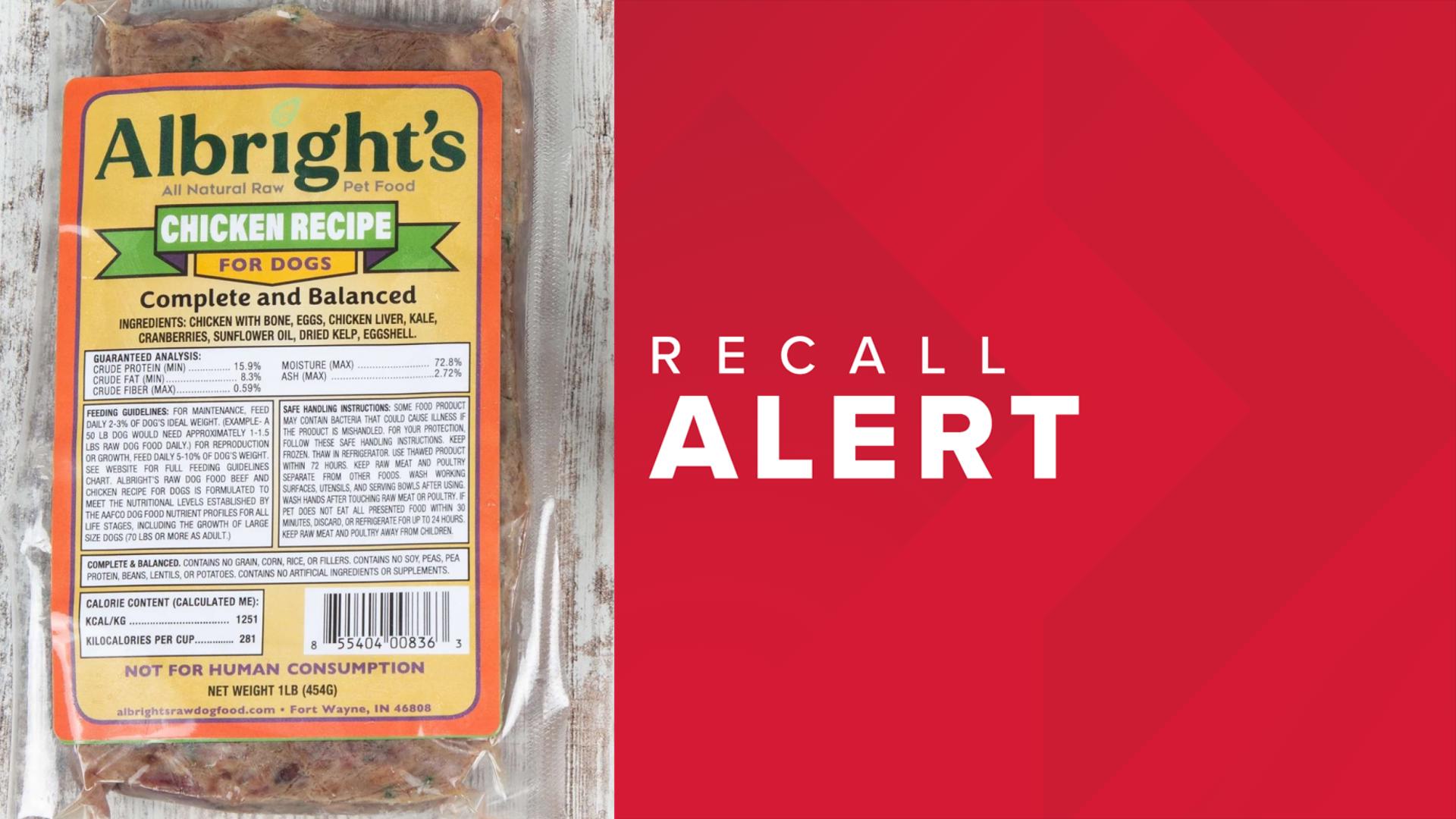 Raw pet food sold online nationwide recalled due to salmonella concerns ...