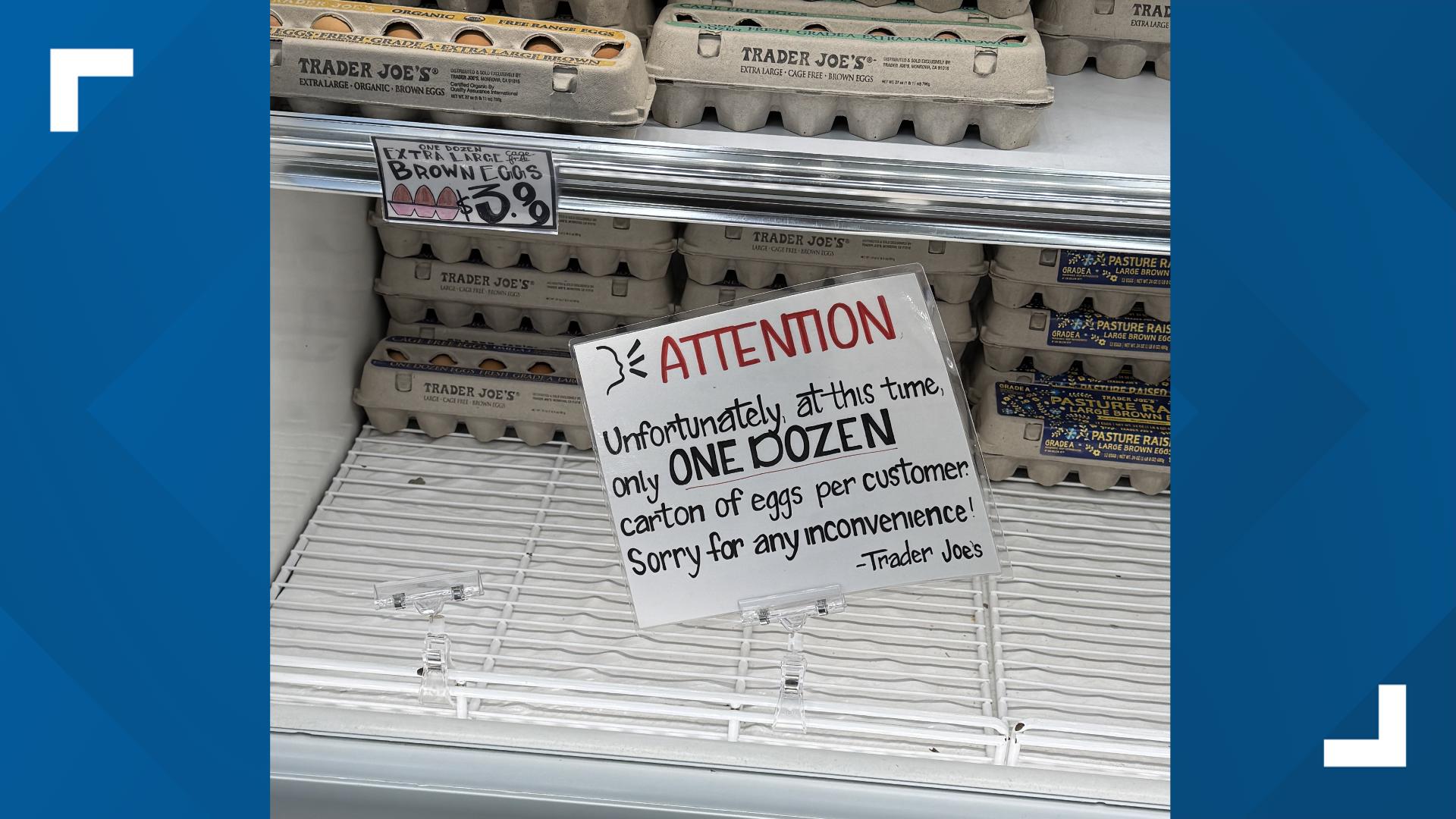 Trader Joe's limiting how many eggs people can buy each day | 13newsnow.com
