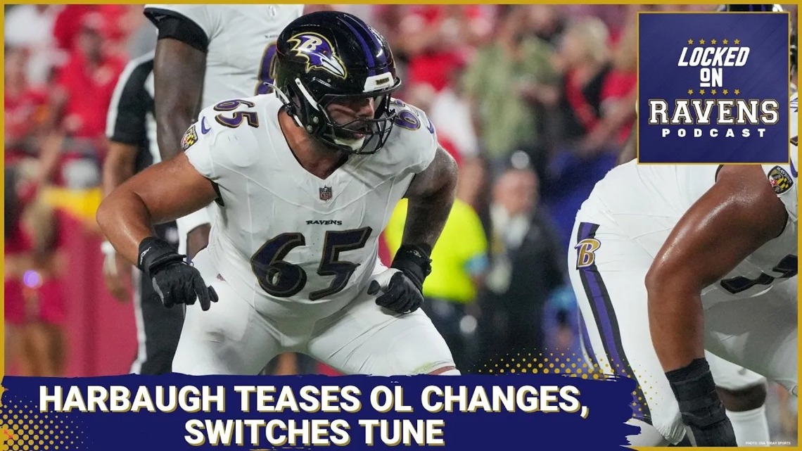 John Harbaugh teases MAJOR changes to Baltimore Ravens OL, switches ...