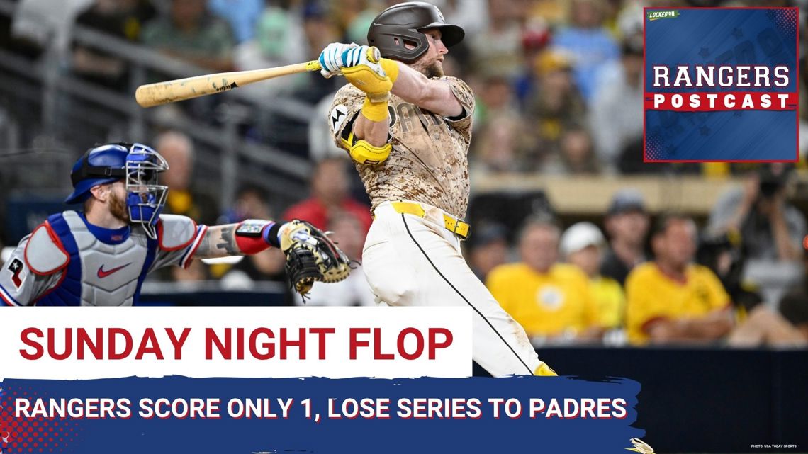 The Rangers lost the finale & the series to the Padres in San Diego ...