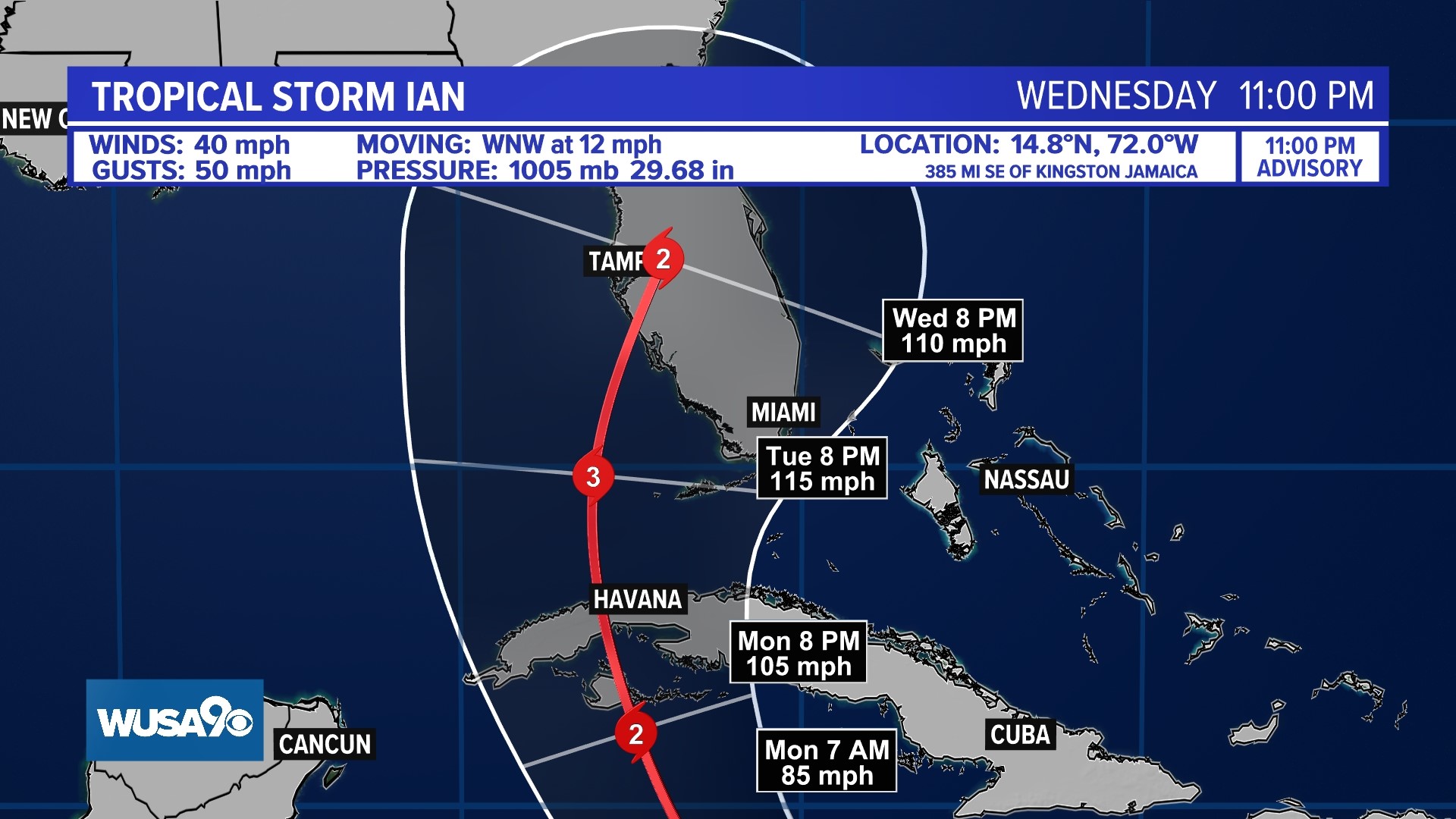 Hurricane Fiona storm track through warm Atlantic waters | 13newsnow.com