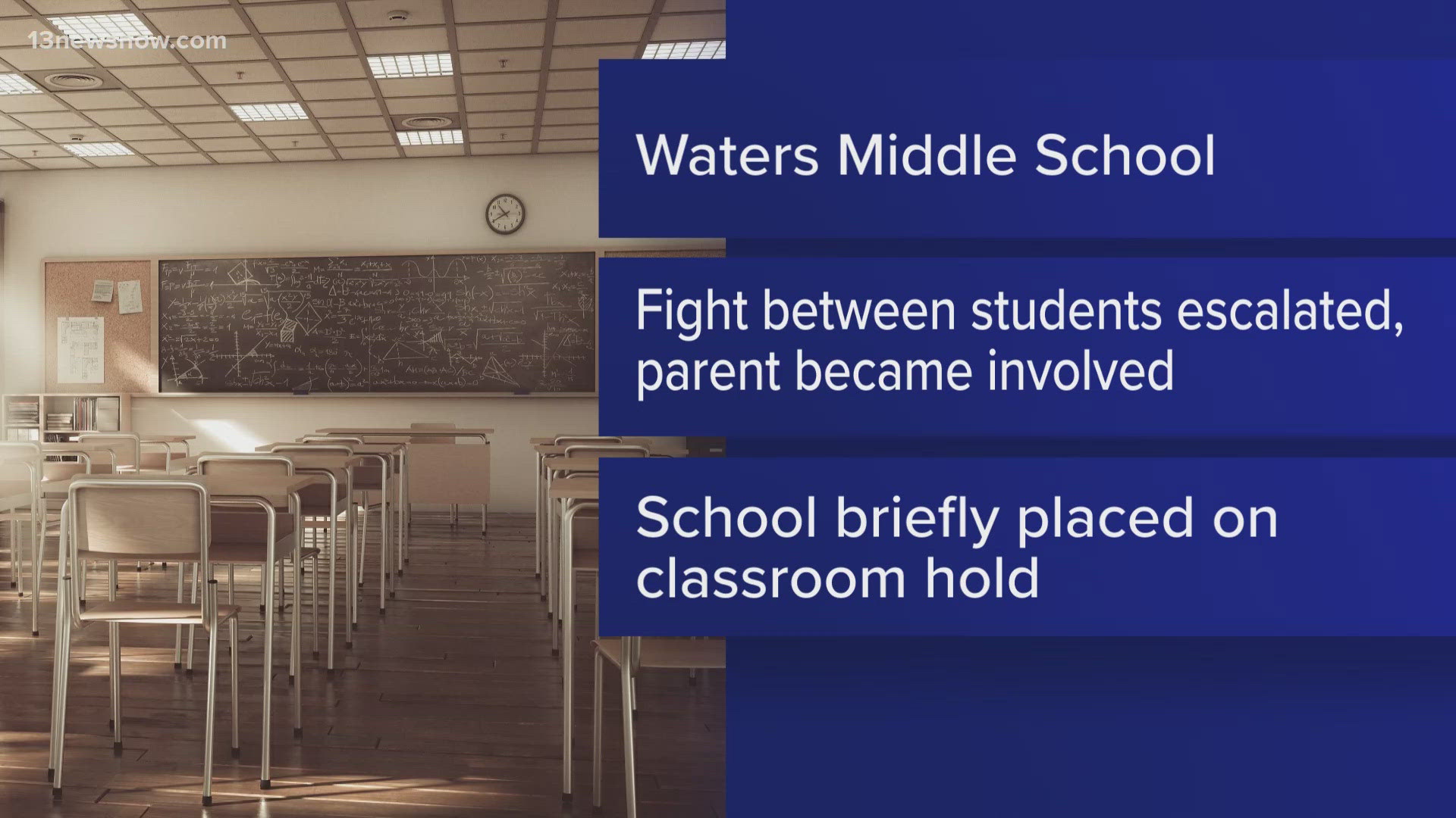Altercation at Waters Middle School prompts brief hold | 13newsnow.com