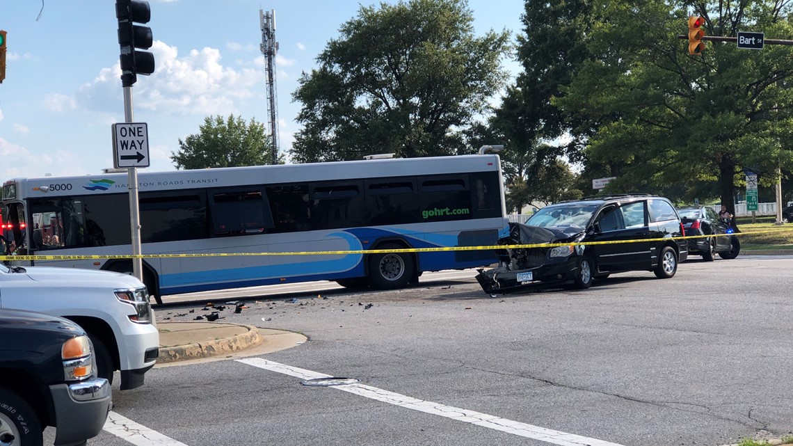 HRT bus, vehicle crash in Portsmouth; 21 injured | 13newsnow.com