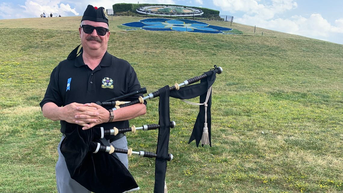 Bagpipe tribute to Chris Rapp atop Mount Trashmore | 13newsnow.com