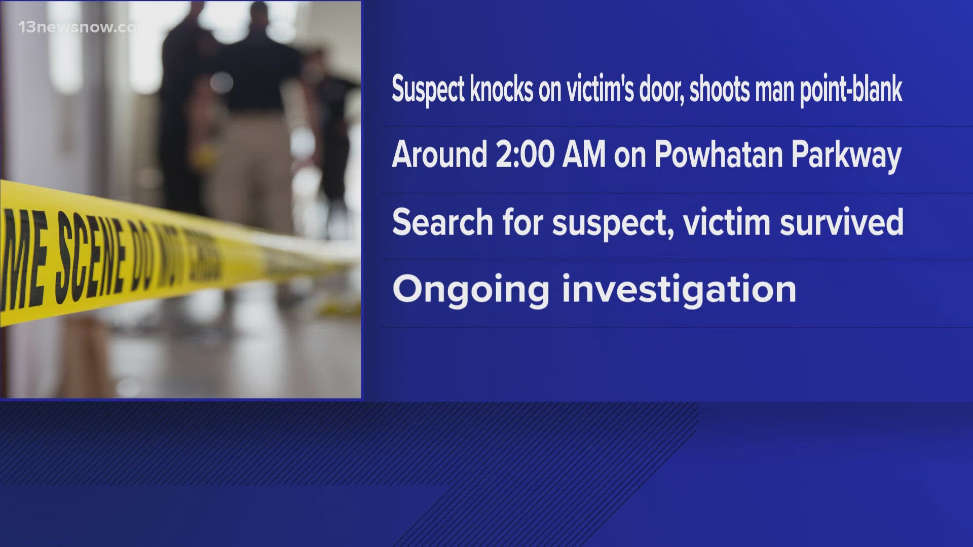 Hampton police seek suspect in early morning shooting | 13newsnow.com