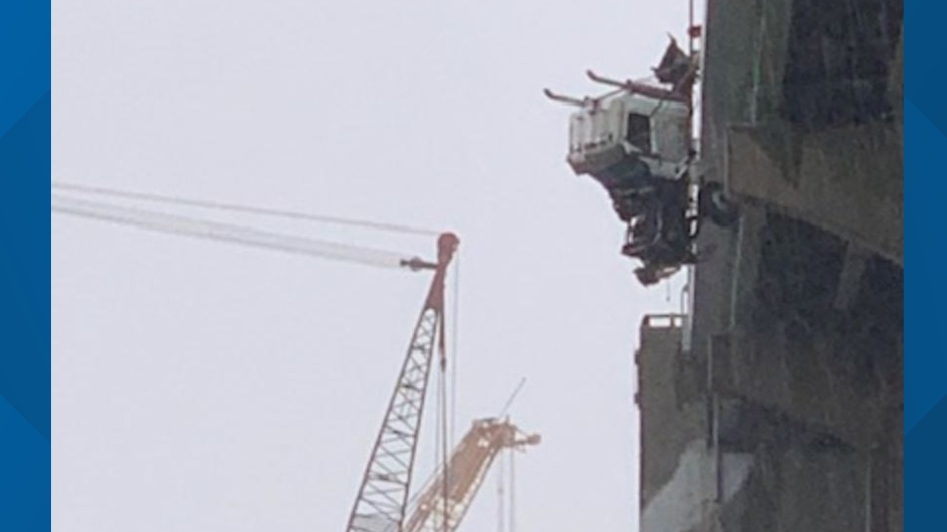 Crash in Chesapeake leaves cab of tractor-trailer hanging off High Rise ...