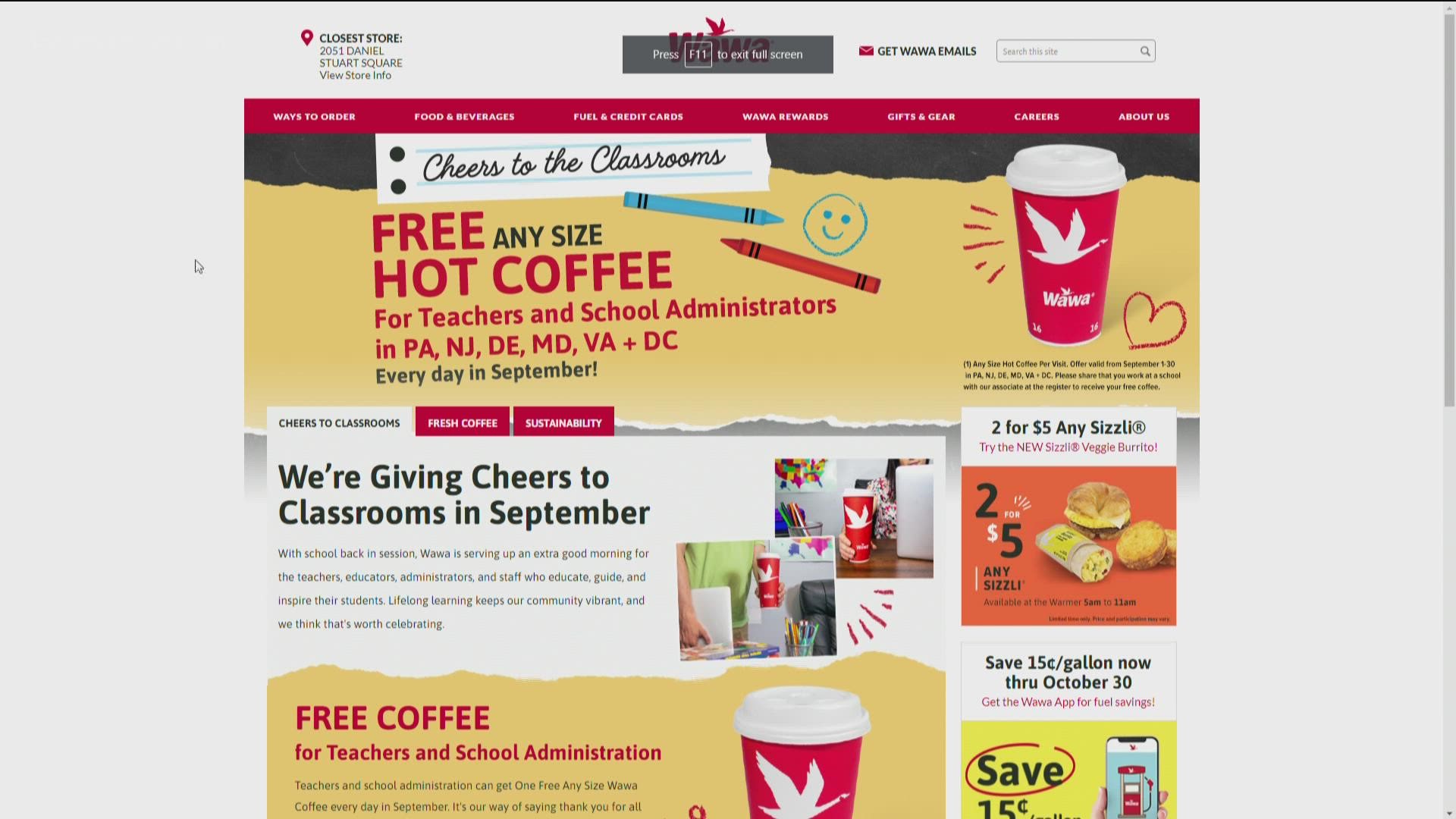 Sept. 1 special | Wawa offers free hot coffees in Virginia | 13newsnow.com