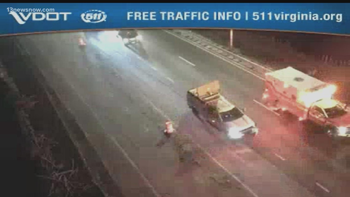 I-64 eastbound lanes in Chesapeake shut down due to tractor-trailer crash | 13newsnow.com