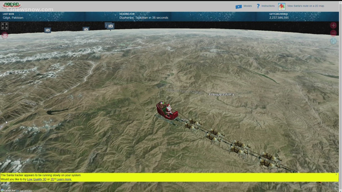 Norad Santa Tracker follows gift deliveries | 13newsnow.com