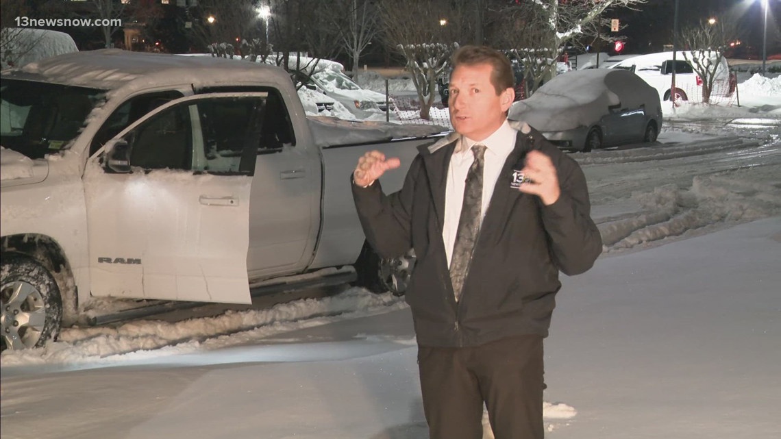 Meteorologist Craig Moeller shows hazardous Norfolk road conditions ...