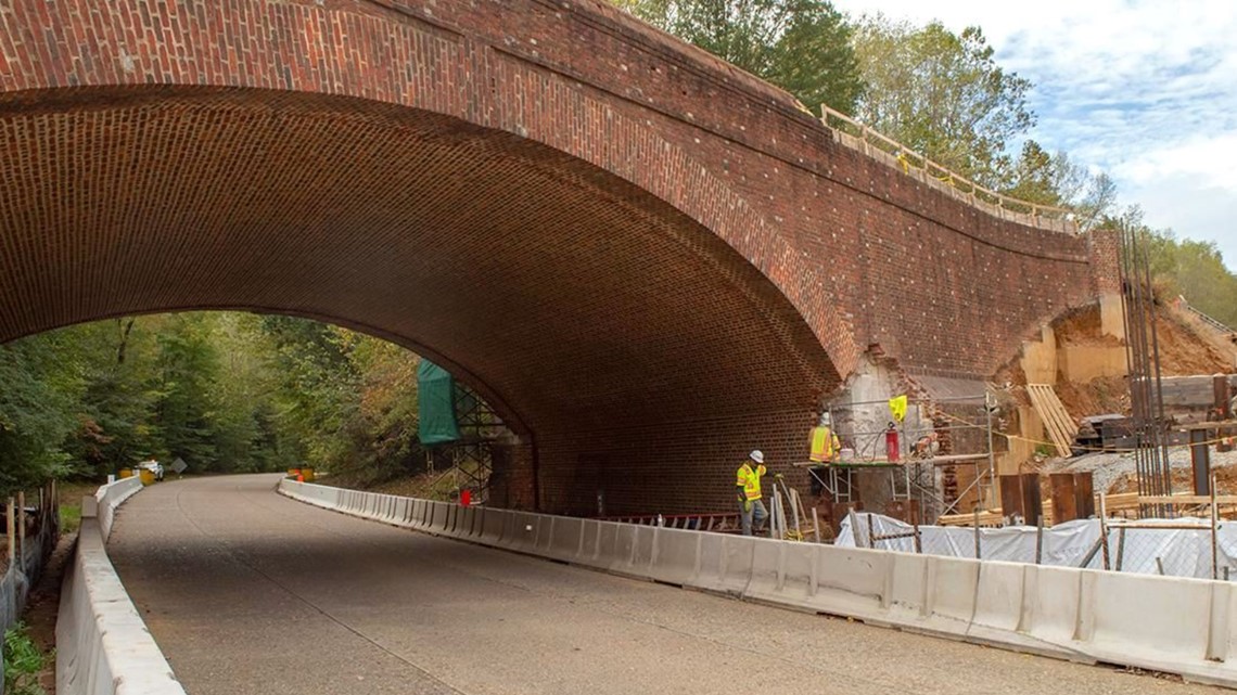 Brick masonry begins on Colonial Parkway bridges | 13newsnow.com