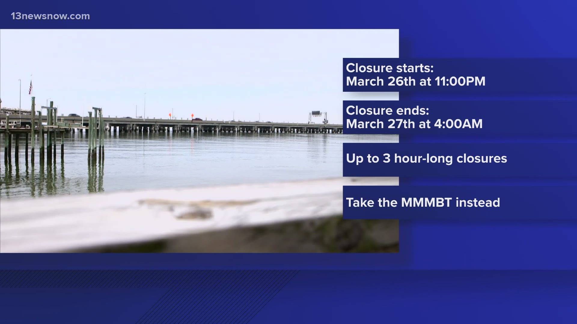 HRBT will close tomorrow night | 13newsnow.com