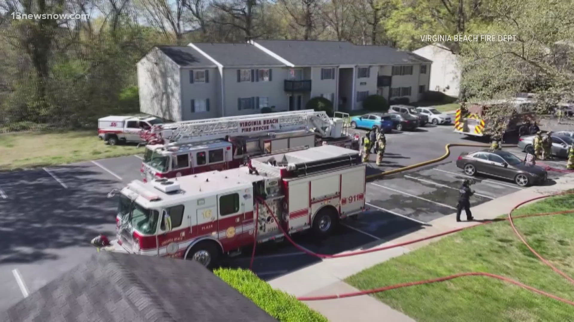 Virginia Beach townhouse fire displaces 2 adults; 1 injured | 13newsnow.com