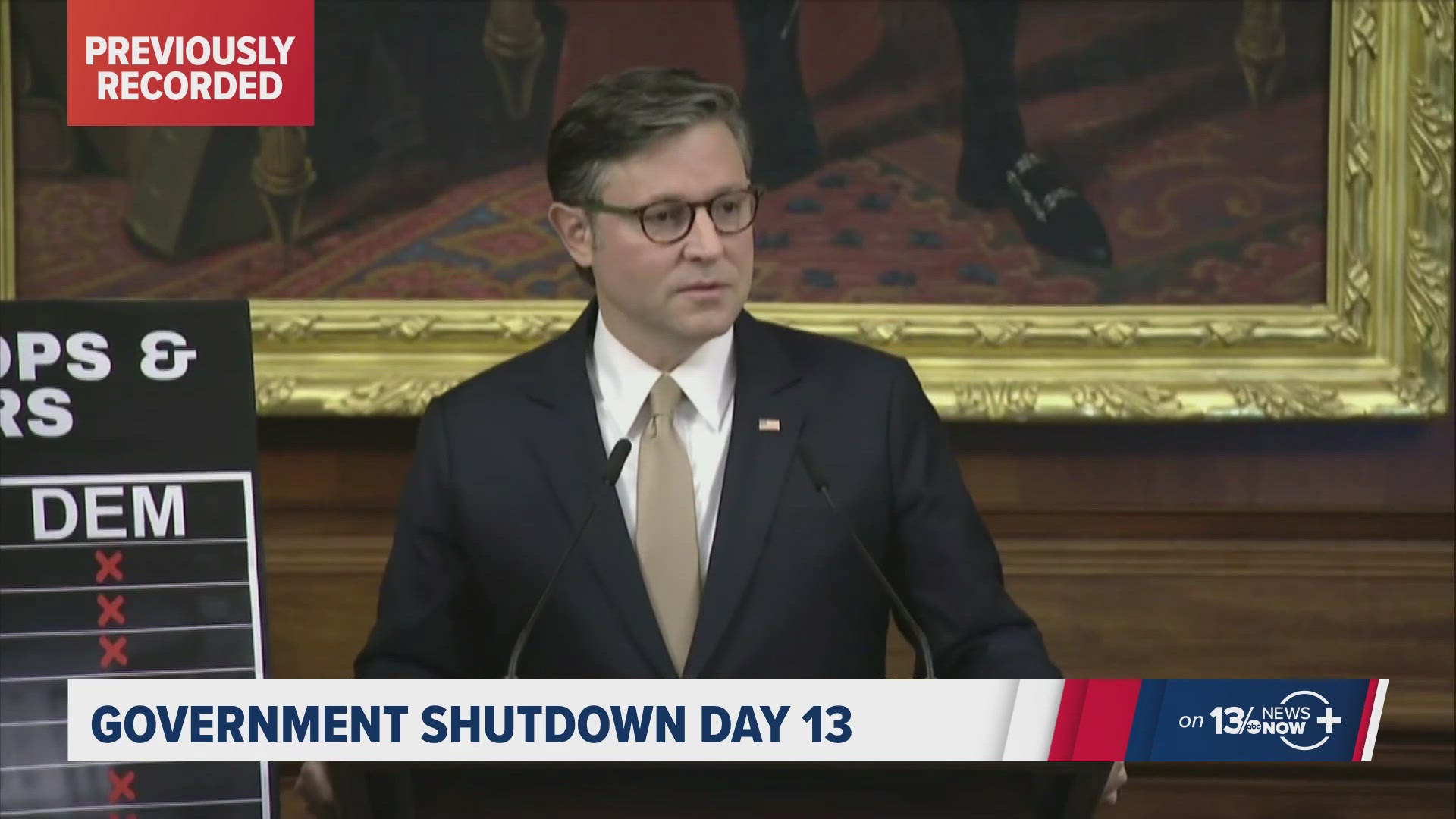 Day 13 of government shutdown: Speaker Johnson says House closed until ...