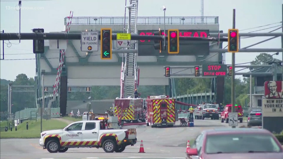 Great Bridge Bridge reopens to traffic after 3-hour 'heat-related ...