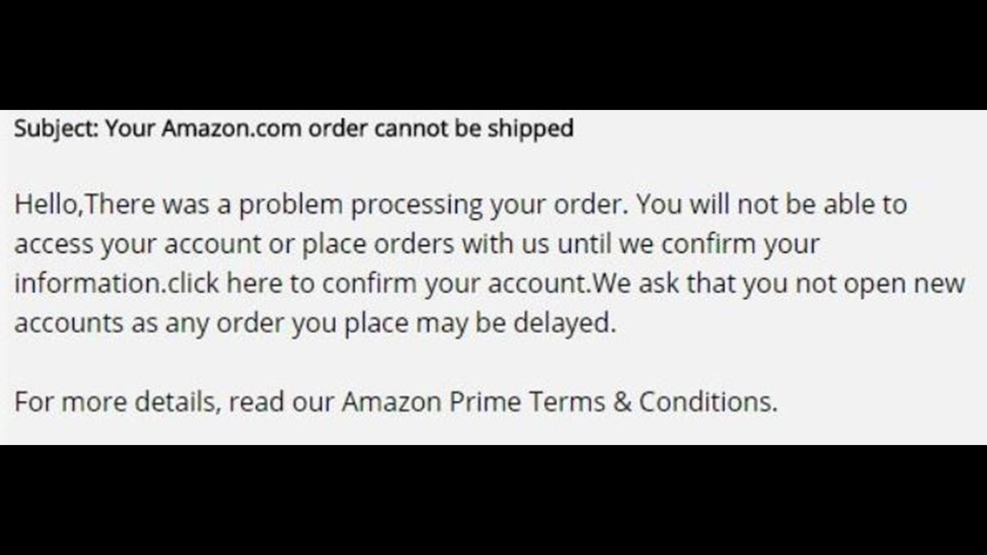 Your Amazon order wasn't shipped? It's a scam! | 13newsnow.com