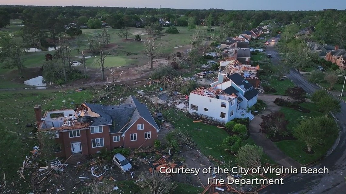 Drone footage: Virginia Beach tornado aftermath | 13newsnow.com
