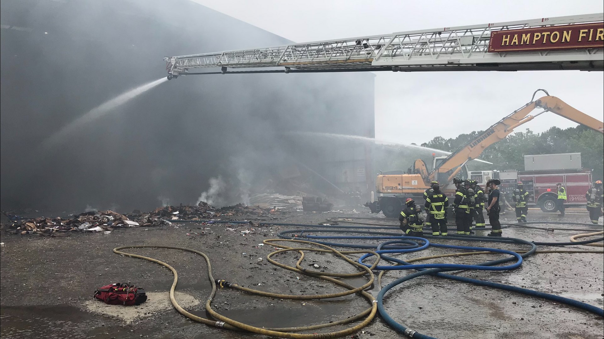 Fire breaks out at Hampton waste management facility | 13newsnow.com