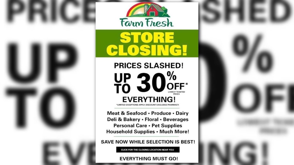 Liquidation sales underway at Farm Fresh stores slated to close ...