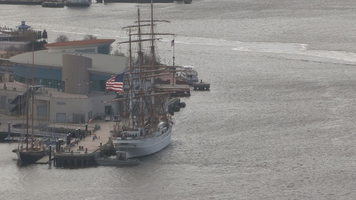PHOTOS: The US Coast Guard Cutter Eagle arrives at Nauticus | 13newsnow.com