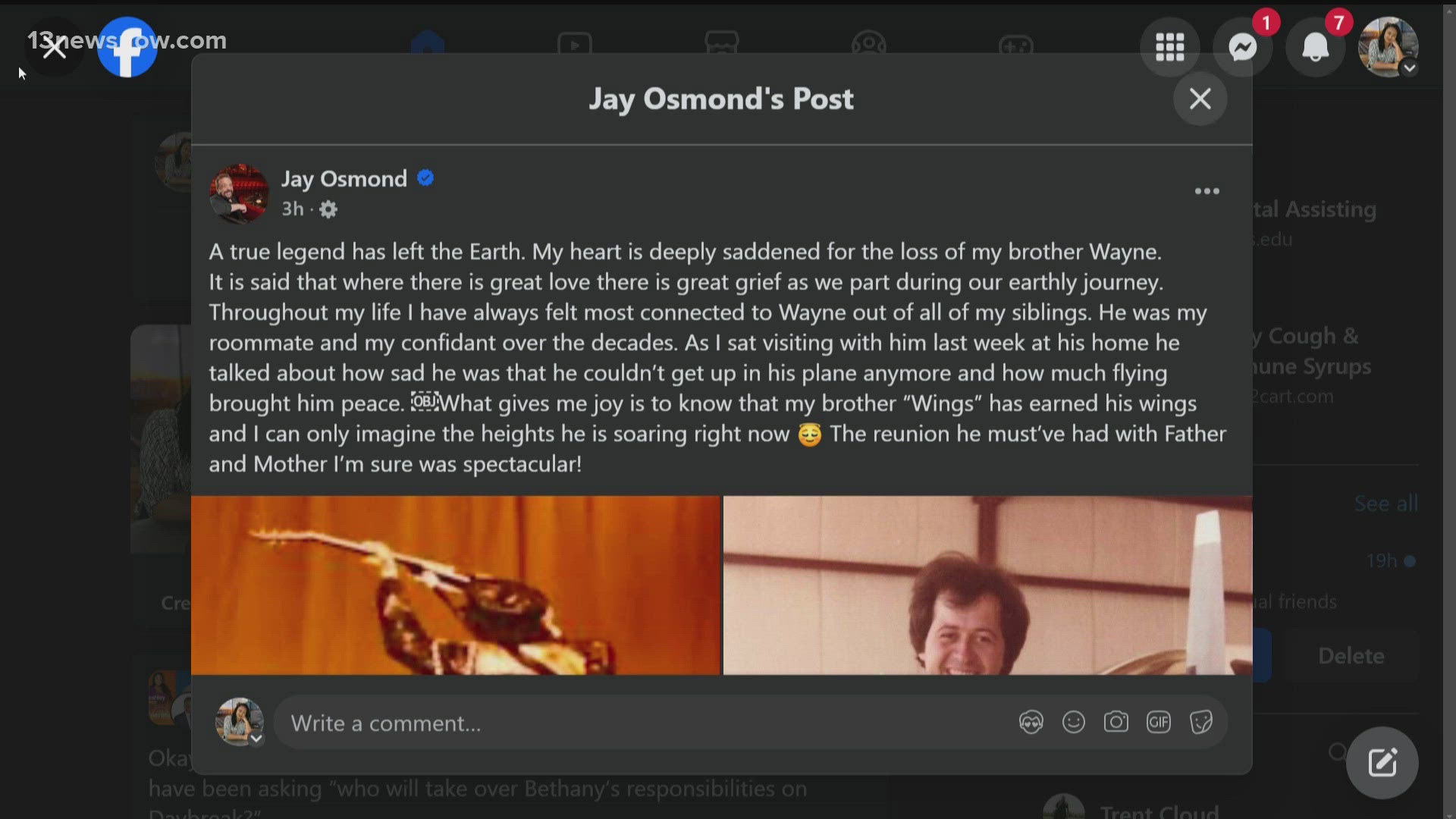 Wayne Osmond, singer and member of The Osmonds, dies at 73 | 13newsnow.com