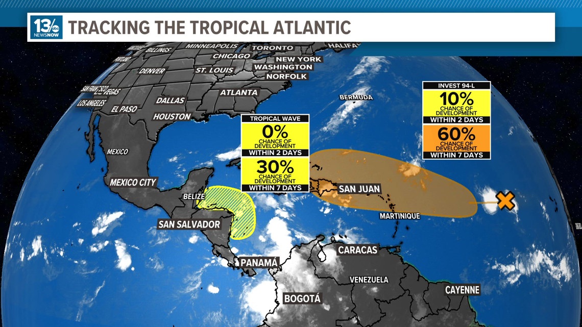 TRACKING THE TROPICS: Tuesday Morning Update on Invest 94-L, and ...