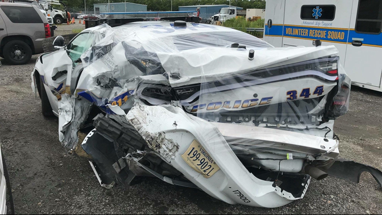 Driver charged with DUI after crashing into two police cars in Virginia ...