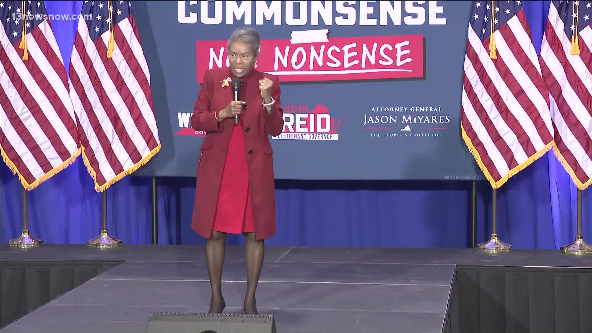 Earle-Sears' campaign bus catches fire on way to event | 13newsnow.com