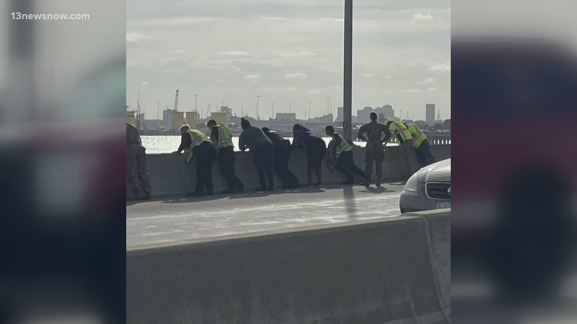 Person recovering from water rescue after bridge crash in Portsmouth ...