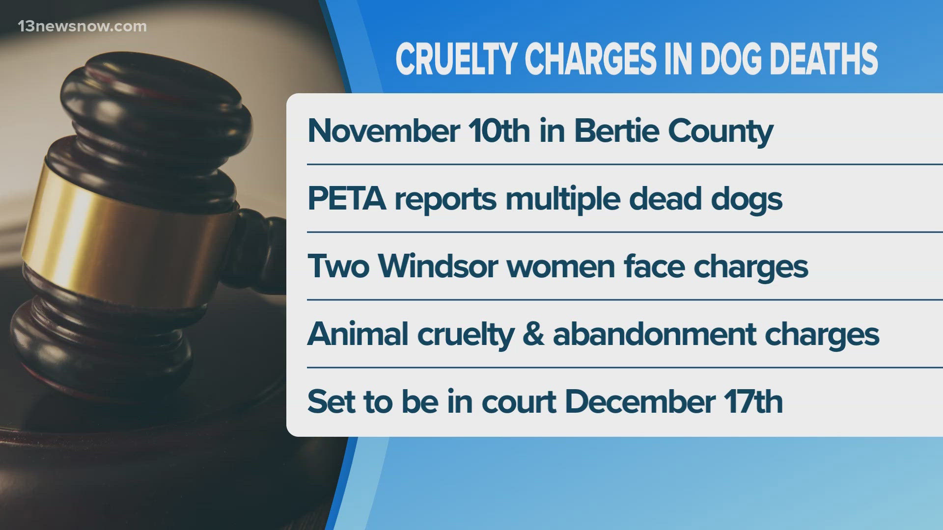 Bertie County deputies charge 2 women after PETA finds 3 dogs dead ...