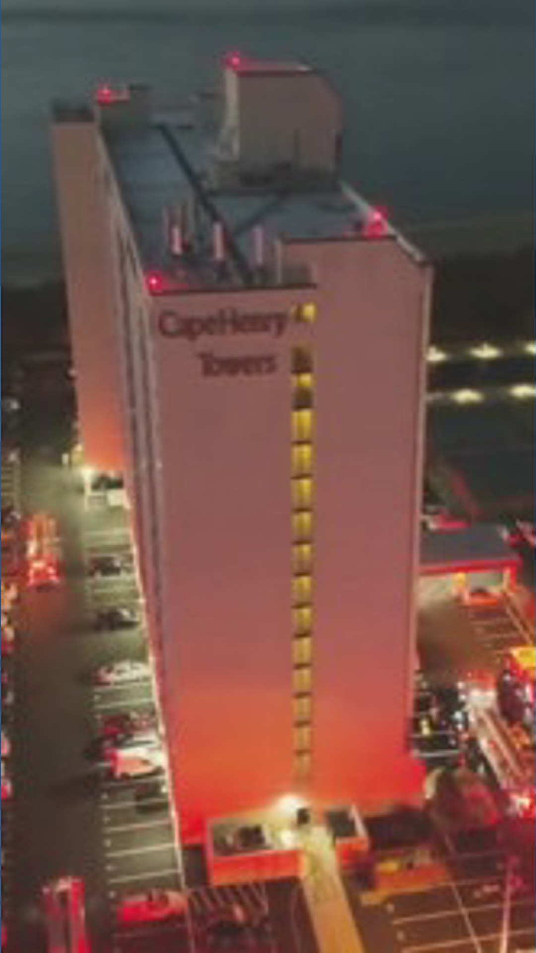 Firefighters battle blaze at Cape Henry Towers; woman saved from 15th ...