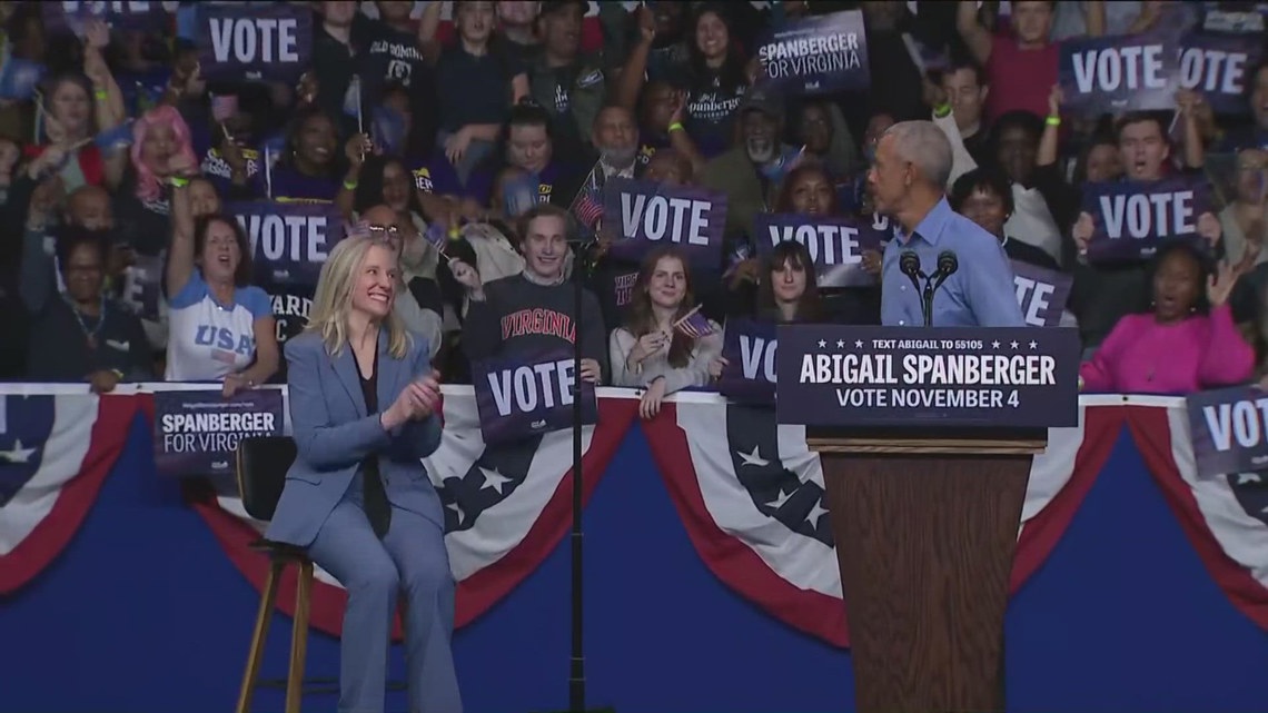 Former President Barack Obama rallies with Abigail Spanberger ...