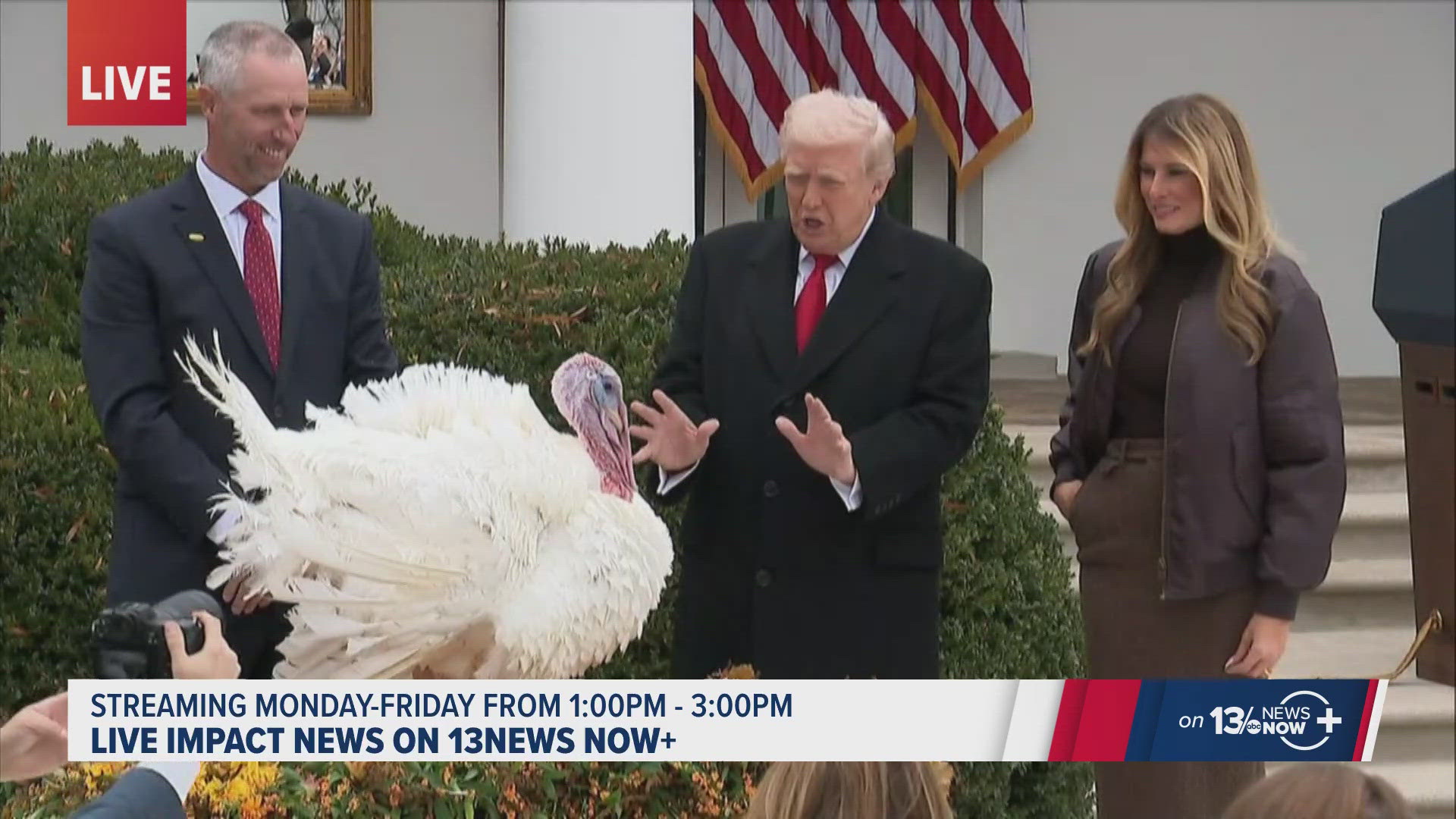 Trump holds annual turkey pardoning ceremony | 13newsnow.com