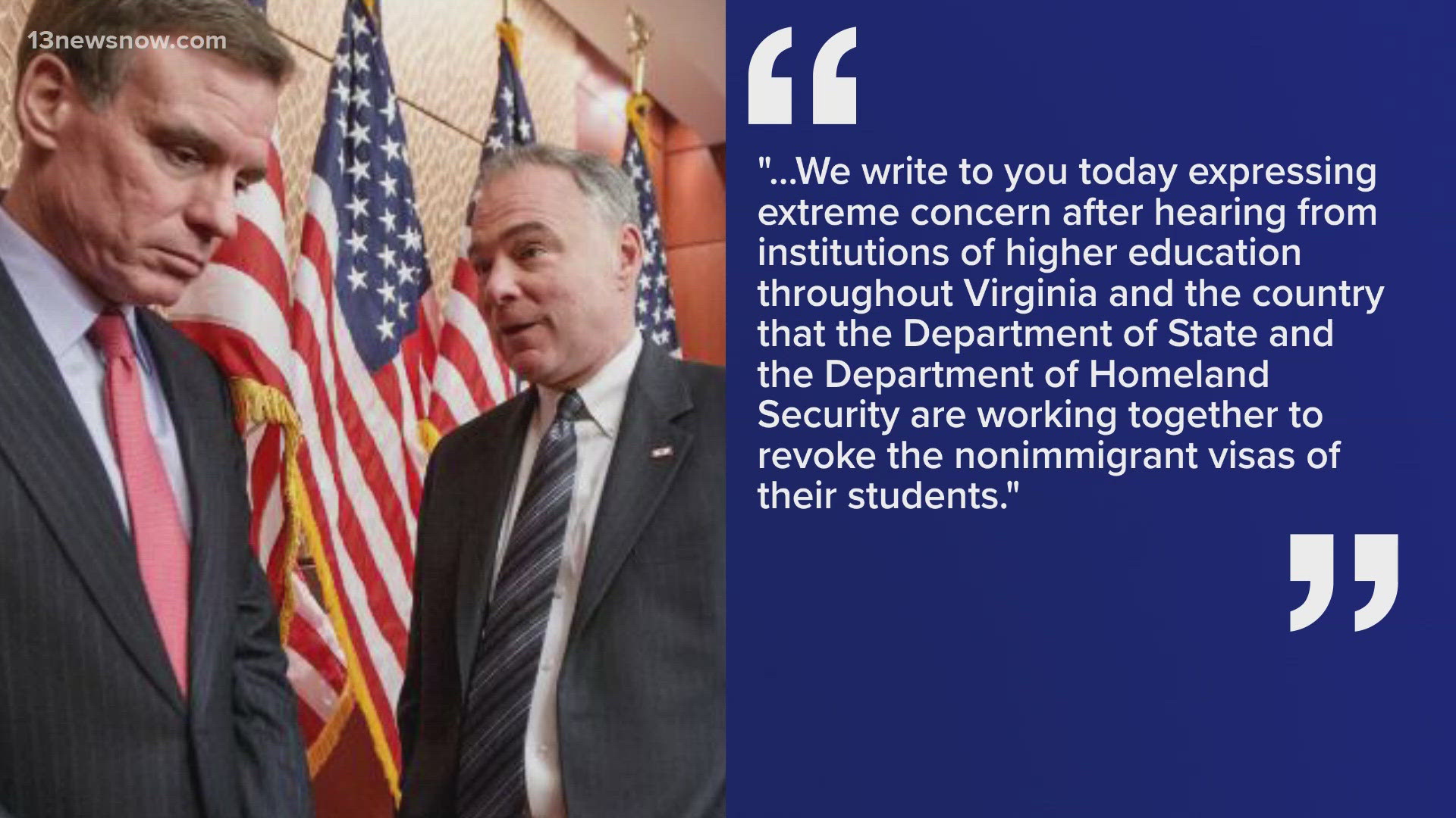Virginia Senators Warner, Kaine demand answers on visa revocations ...