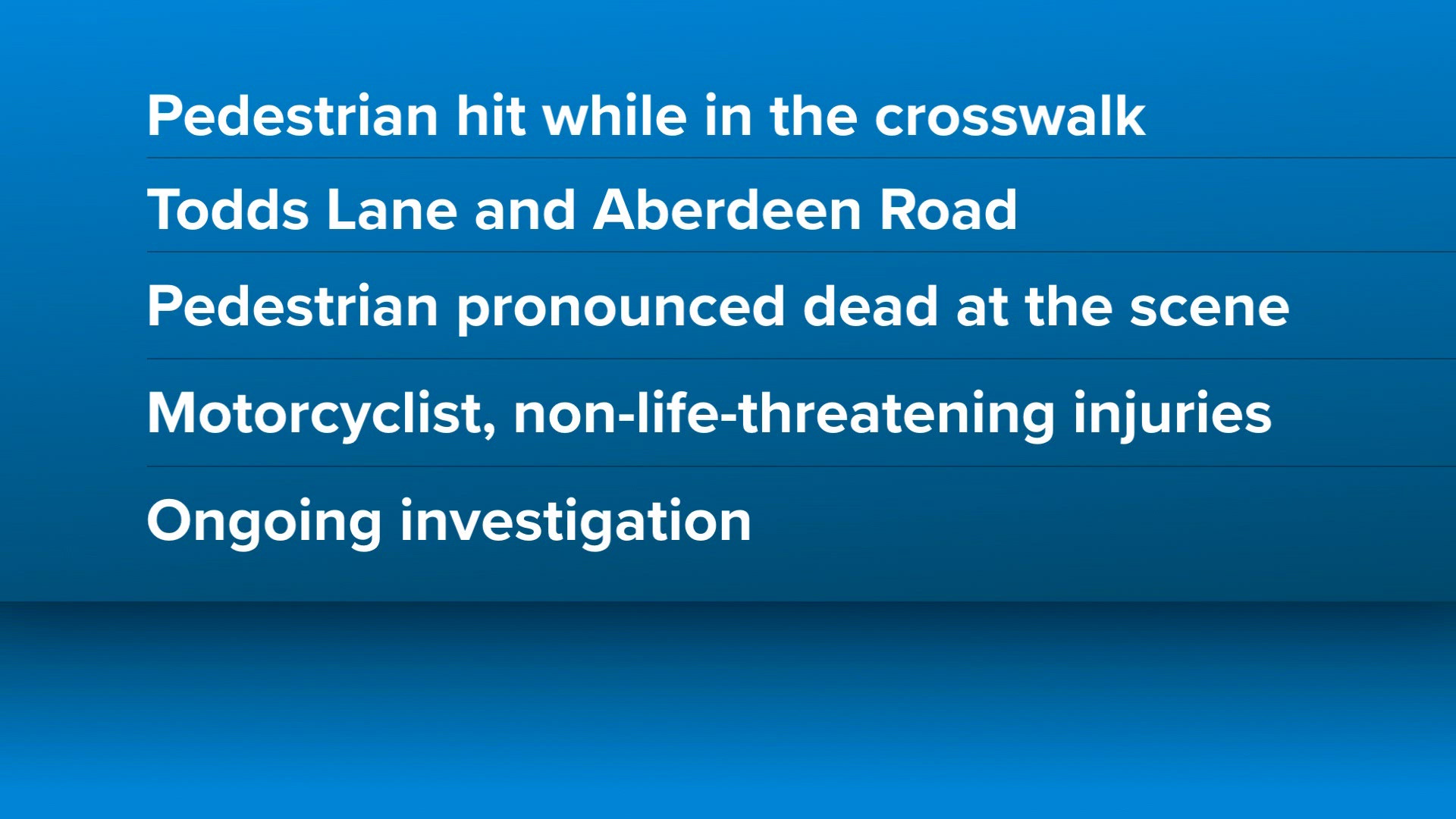 Pedestrian killed after being struck by motorcycle at intersection of ...