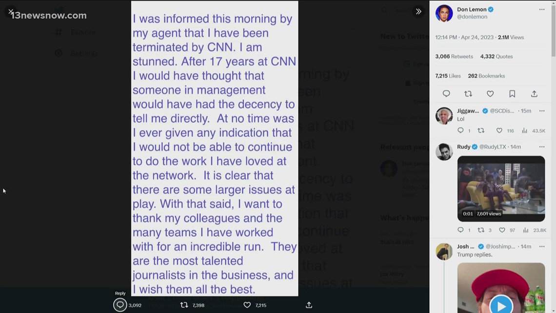 Don Lemon fired from CNN, Tucker Carlson out at Fox News | 13newsnow.com