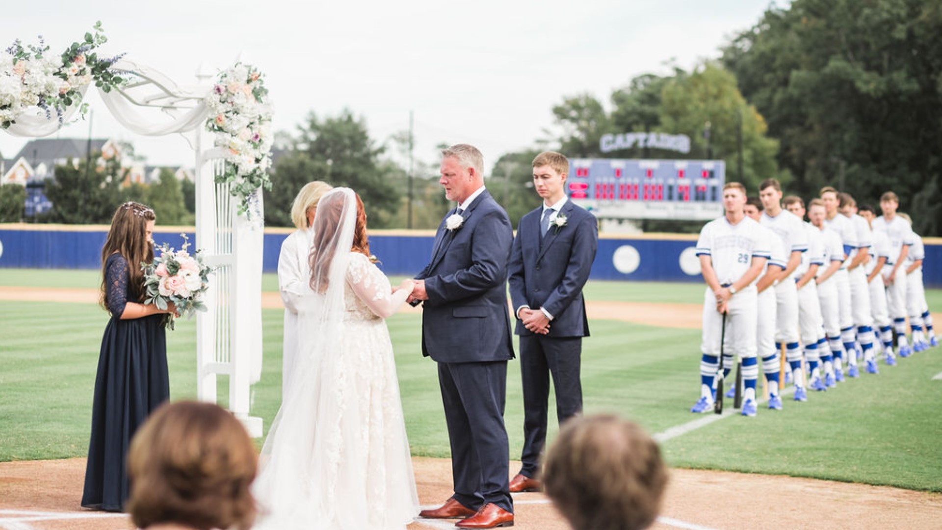 CNU baseball coach marries love of his life at home plate of Captains ...