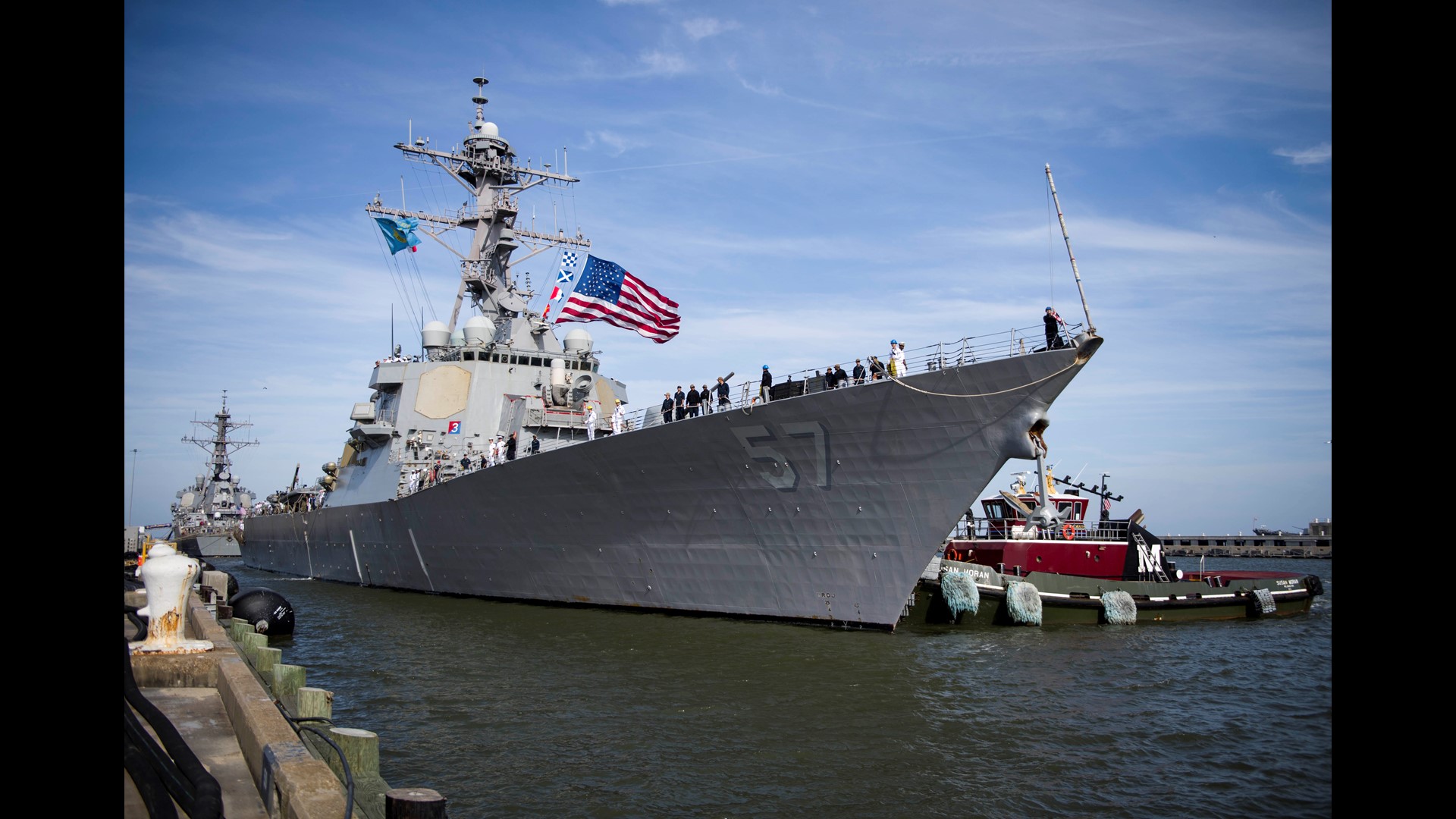 USS Mitscher returns to Naval Station Norfolk following deployment ...