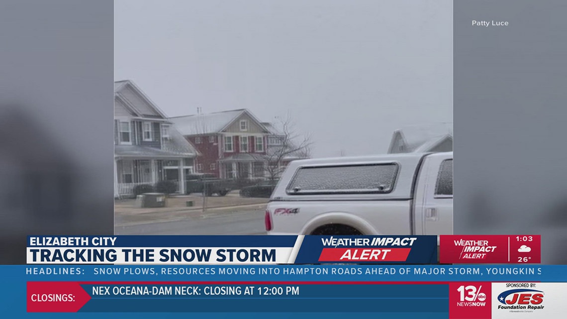 Snowfall begins in Elizabeth City | 13newsnow.com