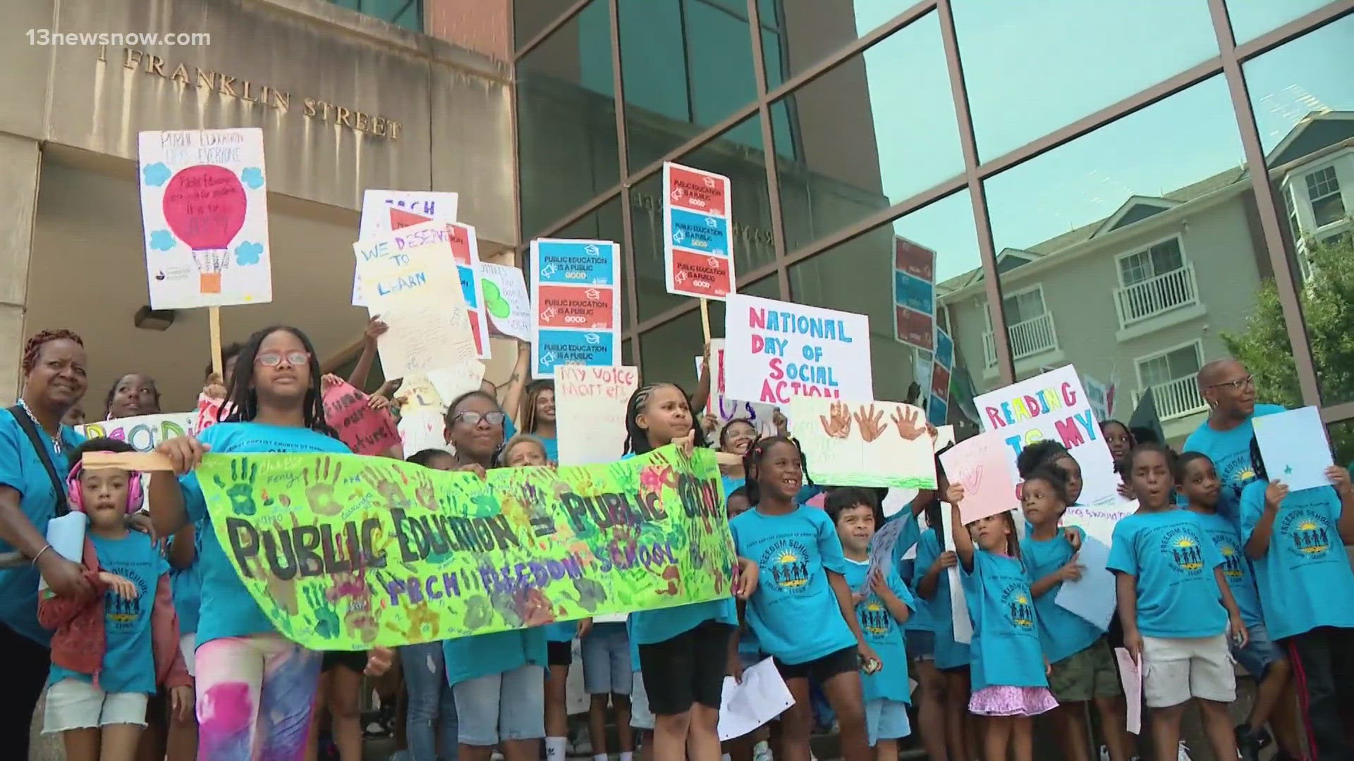 Hampton students protest possible education funding freeze | 13newsnow.com