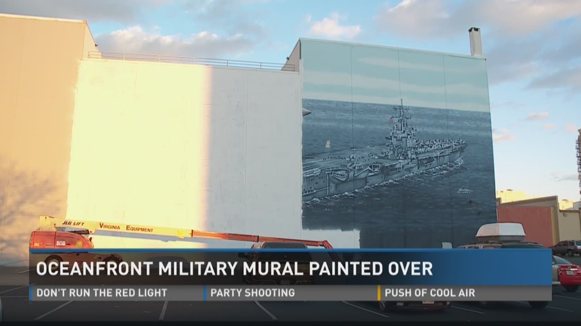 Oceanfront military mural painted over | 13newsnow.com