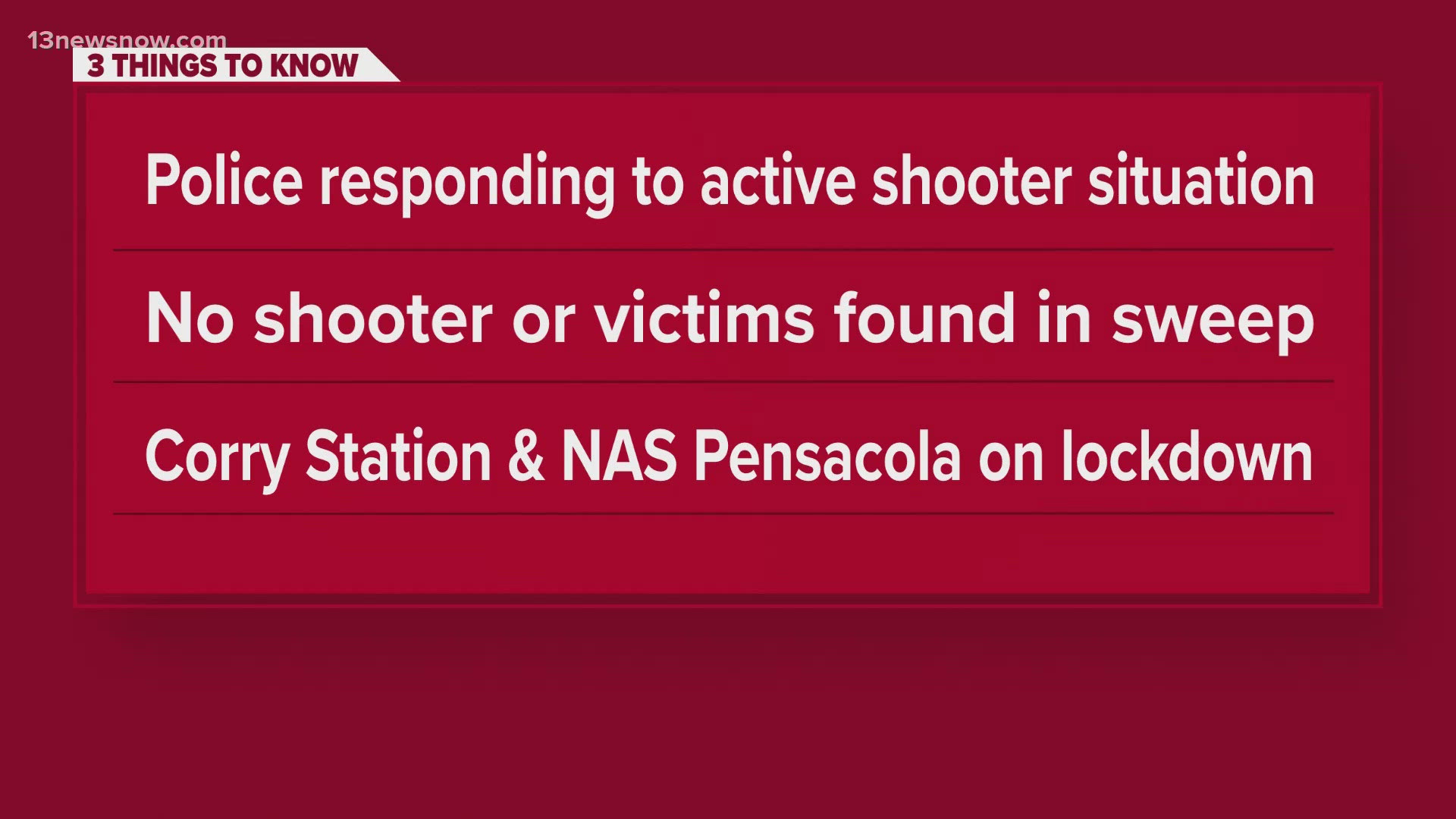 Police responding to active shooter at Corry Station in Florida ...