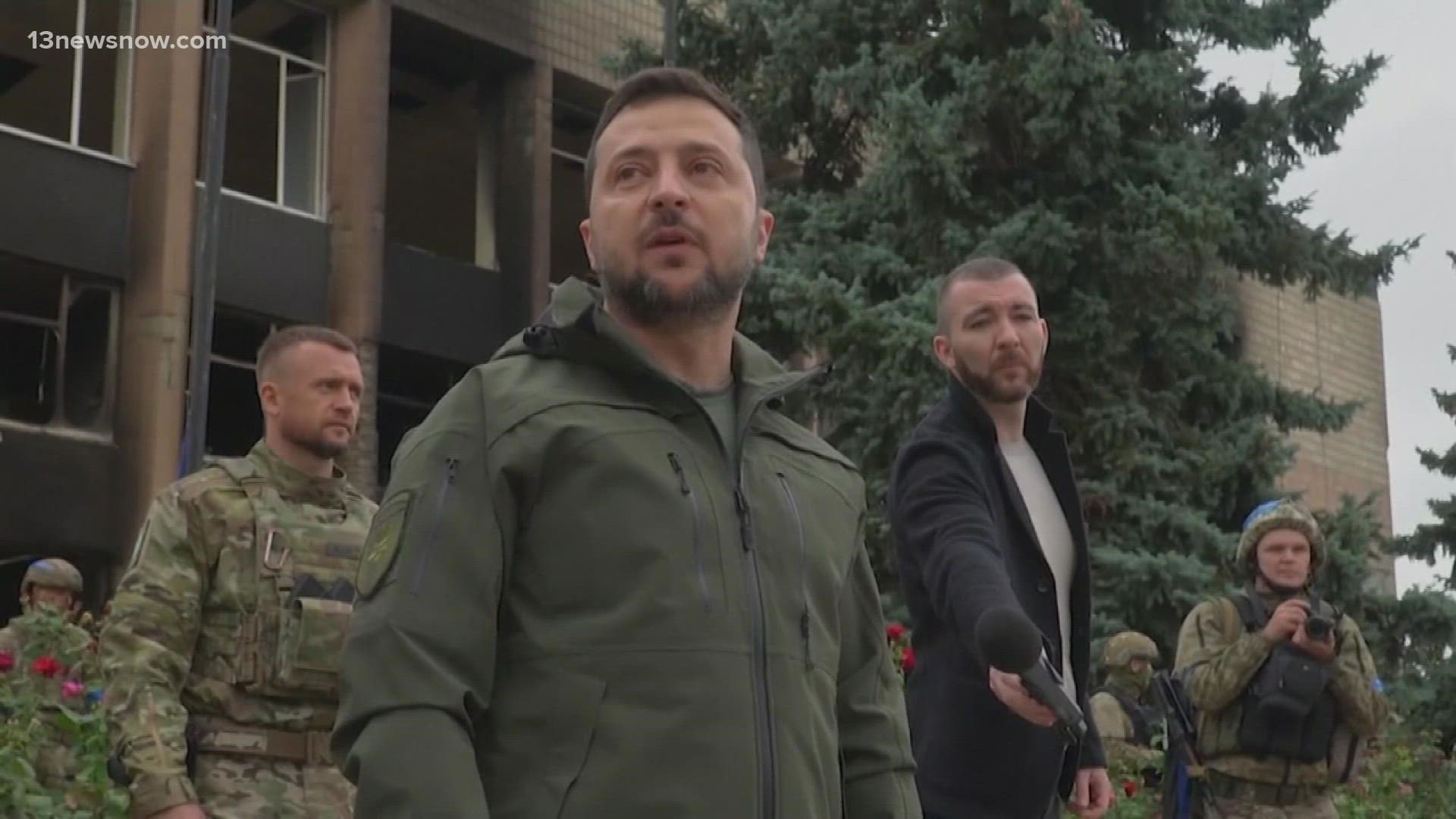 Ukrainian president visits key city, days after it was liberated ...