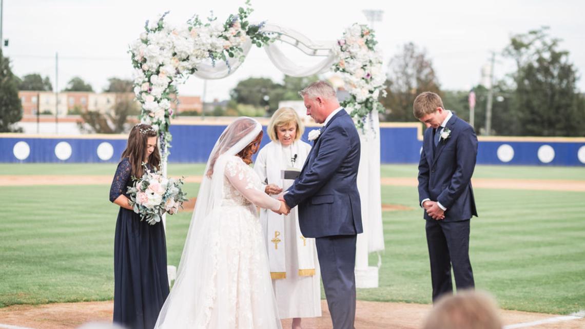 CNU baseball coach marries love of his life at home plate of Captains ...