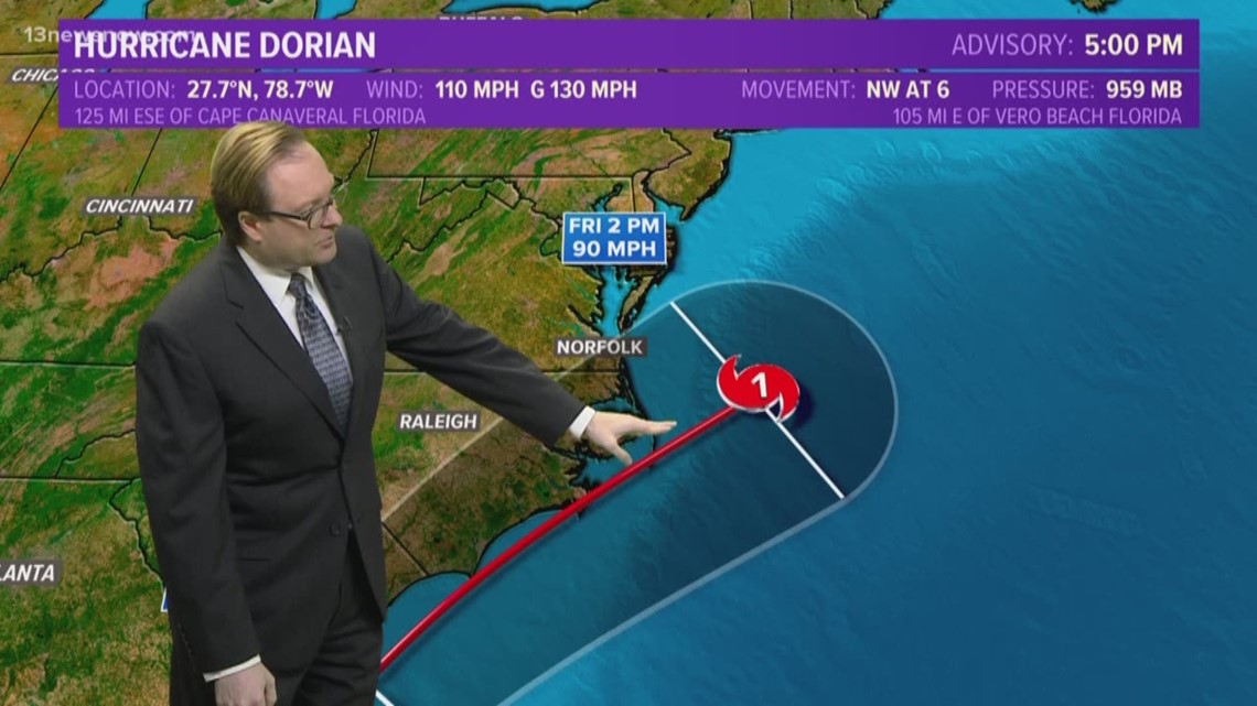 Hurricane Dorian Update: Hampton Roads under tropical storm watch ...