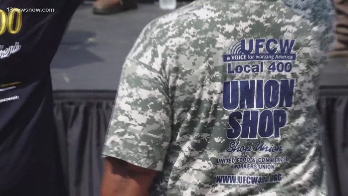 Union bus tour rally visits Newport News Shipbuilding | 13newsnow.com