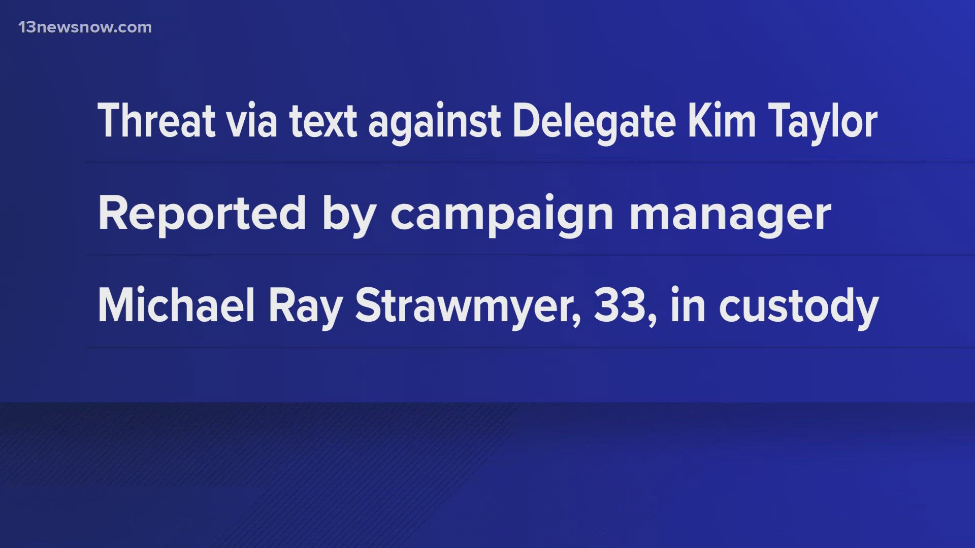 Man arrested in death threat case against Virginia delegate | 13newsnow.com